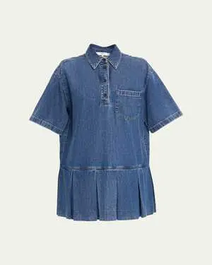 FRAME The Tennis Mini Shirtdress - Potion
