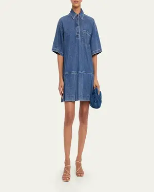 FRAME The Tennis Mini Shirtdress - Potion