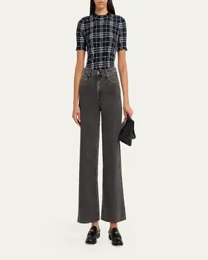 Rag & Bone Featherweight Andi High-rise Wide Ankle Jeans - Black