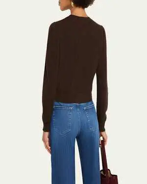 FRAME Ladder Pointelle Cashmere Cardigan