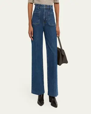 FRAME The Refined High-rise Wide Leg Jeans