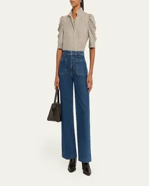 FRAME The Refined High-rise Wide Leg Jeans
