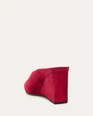 Alaïa 75mm Suede Wedge Mules