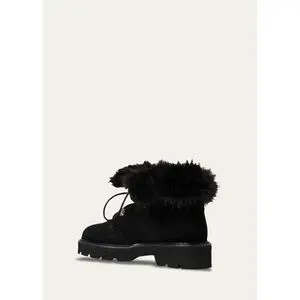 Aquatalia Eva Faux Shearling-lined Hiker Booties
