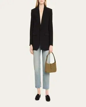 Saint Laurent Le 5 A 7 Shoulder Bag In Lizard-effect Leather