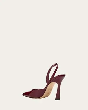 STUART WEITZMAN Vinnie D'orsay Patent Leather Slingback Pumps