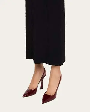 STUART WEITZMAN Vinnie D'orsay Patent Leather Slingback Pumps