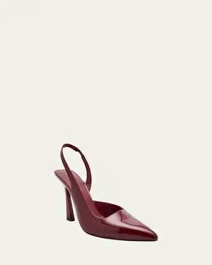 STUART WEITZMAN Vinnie D'orsay Patent Leather Slingback Pumps