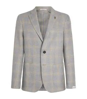 Pal Zileri Wool-linen Check Blazer