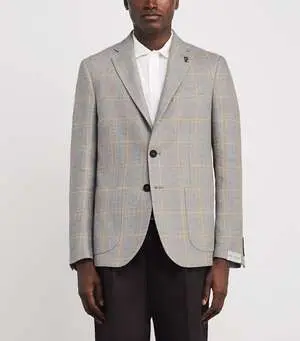 Pal Zileri Wool-linen Check Blazer