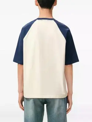AMI Paris Two-tone Cotton T-shirt With De Coeur Patch - Neutrals