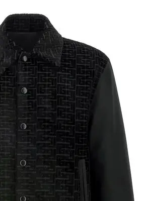 Balmain Logo-pattern Bomber Jacket - Black