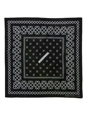 NEIGHBORHOOD Geometric Pattern Scarf - Black