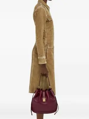 FERRAGAMO Gancini-detail Bucket Bag - Red