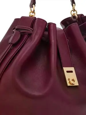 FERRAGAMO Gancini-detail Bucket Bag - Red