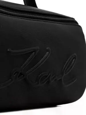 Karl Lagerfeld Embossed Logo Top Handle Makeup Bag