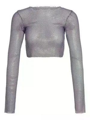 SANTA BRANDS Embellished Long-sleeve Crop Top - Purple