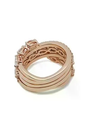 JEWELS AFICIONADO 18k Rose Gold Diamond Twist Ring