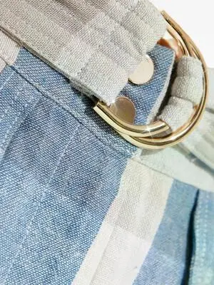 IXIAH Chequered Belted Shorts
