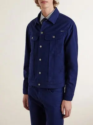 TOM FORD Icon Cotton-blend Moleskin Jacket - Blue