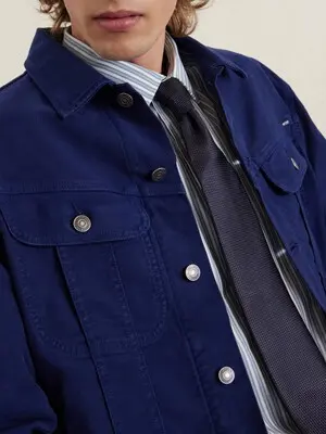 TOM FORD Icon Cotton-blend Moleskin Jacket - Blue