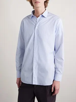 LARDINI Striped Cotton Shirt - Blue