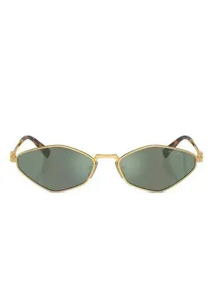 Miu Miu Geometric Sunglasses - Gold