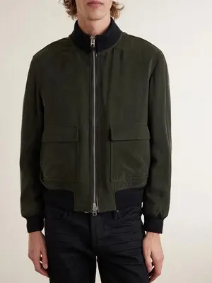 TOM FORD Gabardine Bomber Jacket - Green