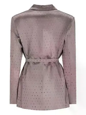 Andamane Crystal Belted Blazer - Neutrals