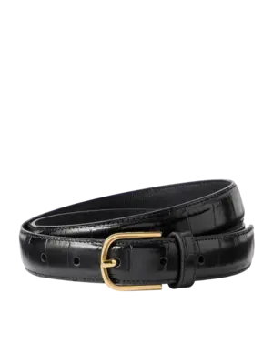 TOTEME Croc-effect Leather Belt - Black