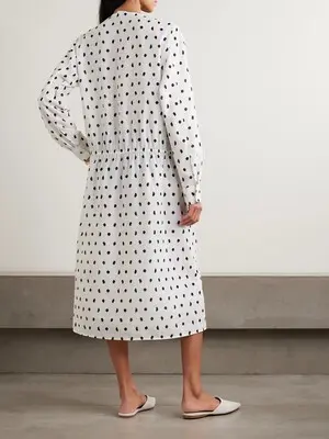 Tibi Polka-dot Crinkled-gauze Wrap Midi Dress