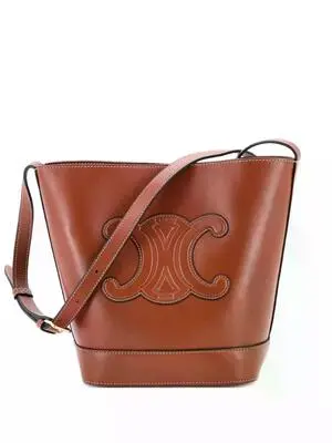 Celine Cuir Triomphe Leather Small Bucket Bag