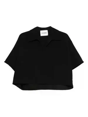 JIL SANDER V-neck T-shirt - Black