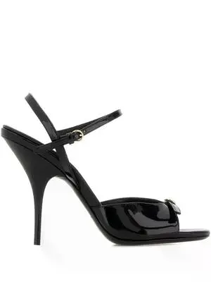 Miu Miu Patent Leather Buckle Strap Sandals