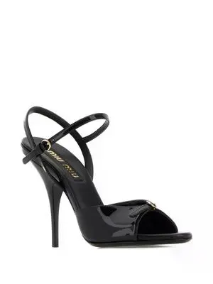 Miu Miu Patent Leather Buckle Strap Sandals