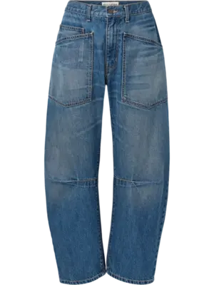 NILI LOTAN Shon High-rise Barrel-leg Jeans - Blue