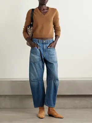 NILI LOTAN Shon High-rise Barrel-leg Jeans - Blue