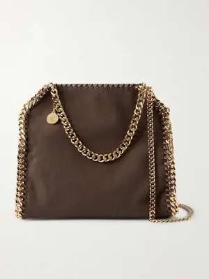 Stella McCartney The Falabella Mini Suede Shoulder Bag Chocolate