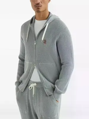Brunello Cucinelli Cotton Zip-up Hoodie - Grey