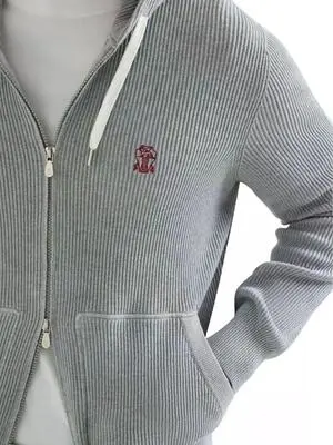 Brunello Cucinelli Cotton Zip-up Hoodie - Grey