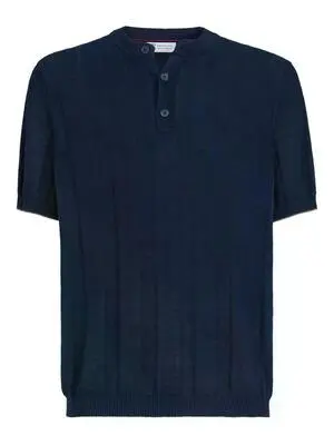 Brunello Cucinelli Ribbed Henley Top