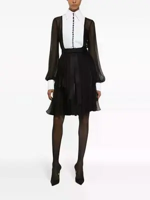 Dolce & Gabbana Bib-collar Silk-blend Shirtdress