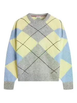 Tommy Hilfiger Argyle Crew Neck Long Sleeve Sweater