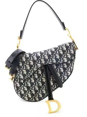 Dior Saddle Handbag With Strap Oblique Canvas - Blue