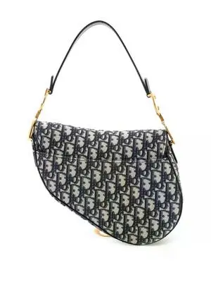Dior Saddle Handbag With Strap Oblique Canvas - Blue