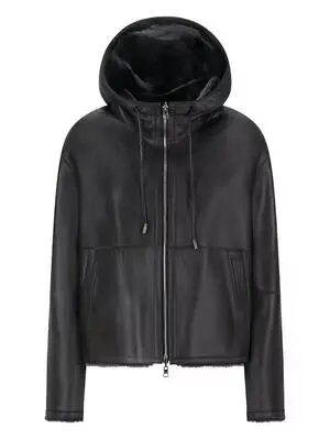 DESA 1972 Reversible Hooded Leather Jacket