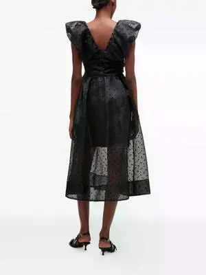 GANNI Ruffled Polka Dot Mini Dress