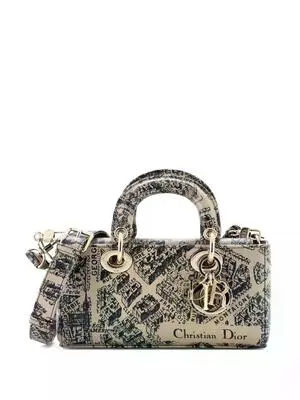 Dior Lady D-joy Printed Leather Satchel - Black