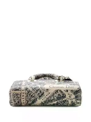 Dior Lady D-joy Printed Leather Satchel - Black