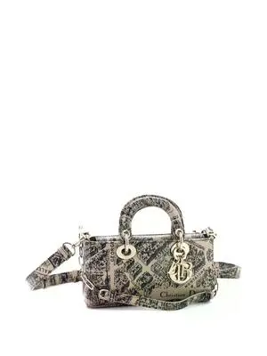 Dior Lady D-joy Printed Leather Satchel - Black